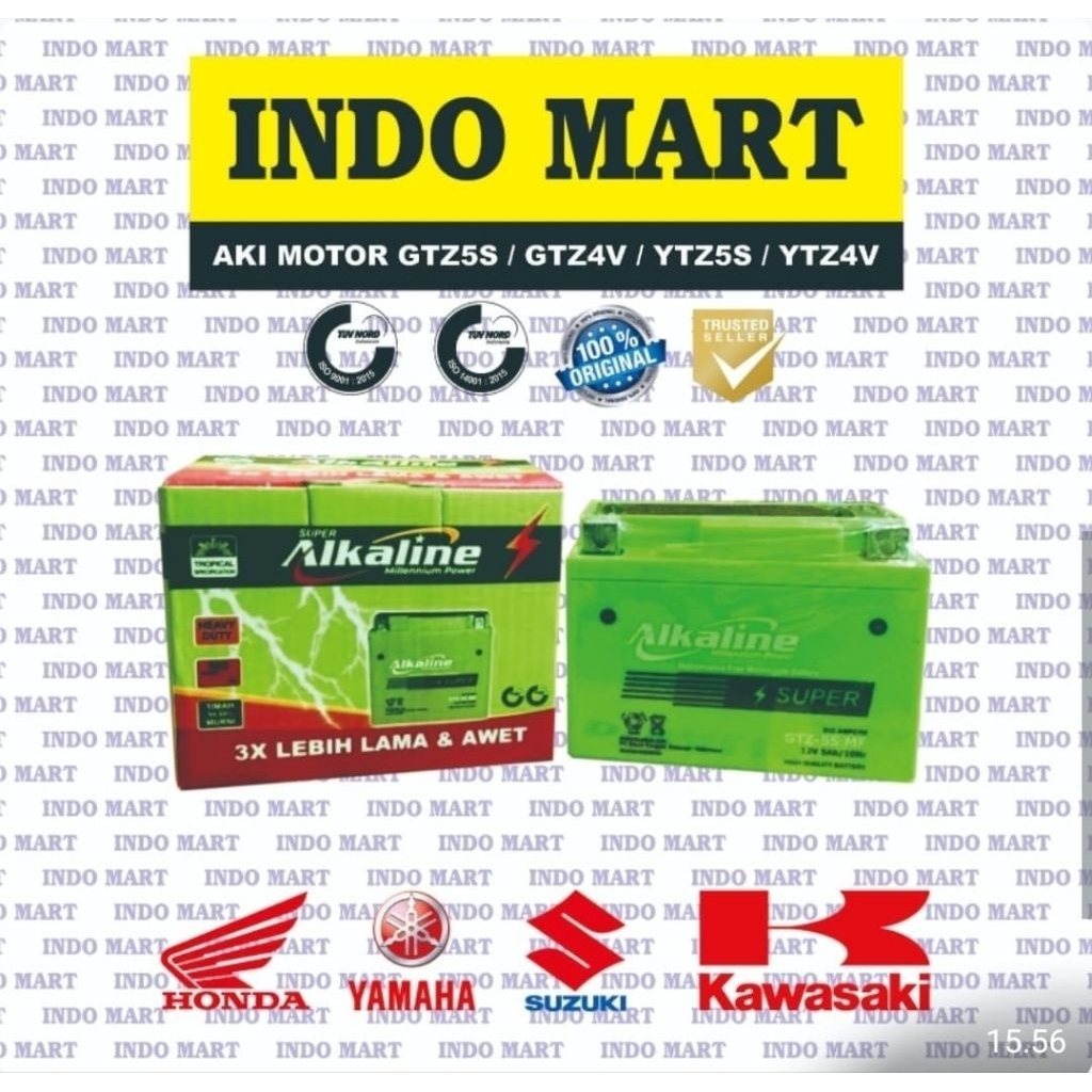 Jual Aki Motor Kering Gel MF GTZ5S Honda Beat Super Alkaline Millenium ...