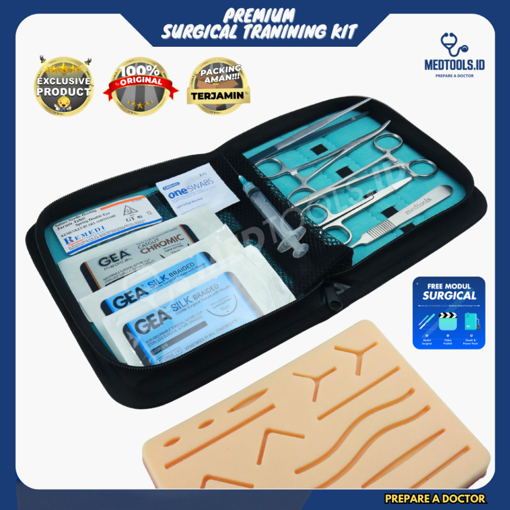 Jual Medtools Surgical Training Kit [ Paket Hecting Set / Suture Kit ...