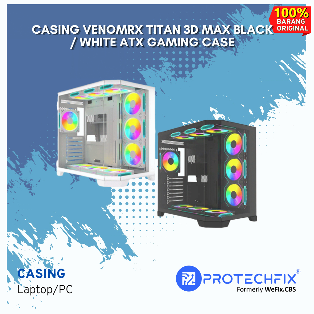Jual Casing VenomRX TITAN 3D MAX Black / White ATX Gaming Case | Shopee ...