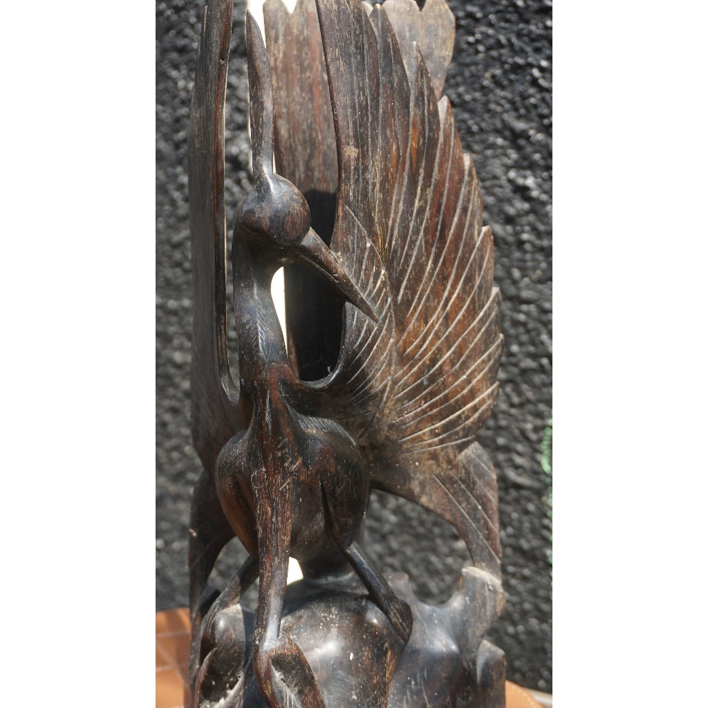Jual Patung Ukiran Kayu Burung Bangau Sayap Terbentang – Koleksi Antik ...