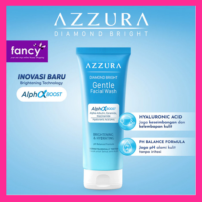 Jual AZZURA Diamond Bright Facial Gentle Wash 100 gr | Sabun Cuci Muka ...