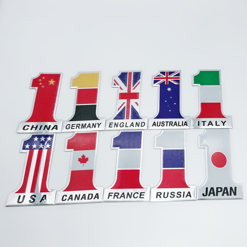 Jual Stiker Emblem Premium NUMBER ONE Flag Logo Bendera No.1 Metal Plat ...