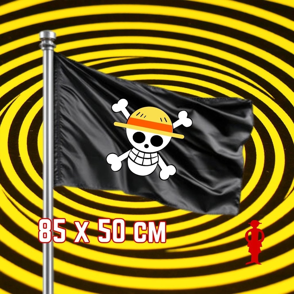 Jual Bendera Wanpis One Piece One Peace Onepiece Tengkorak Nakama Hitam ...
