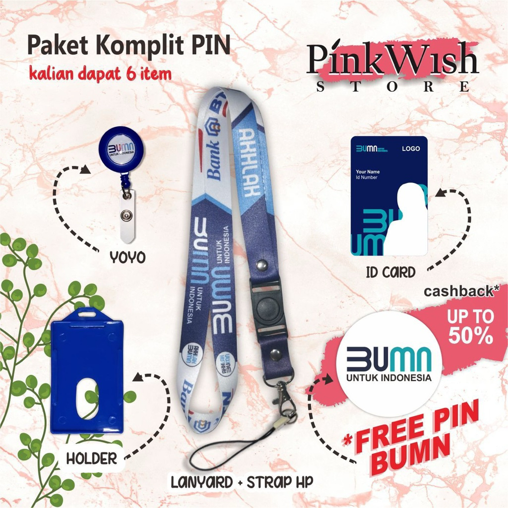 Jual Lanyard BTN AKHLAK LOGO BARU / Tali idcard BTN AKHLAK LOGO BARU ...