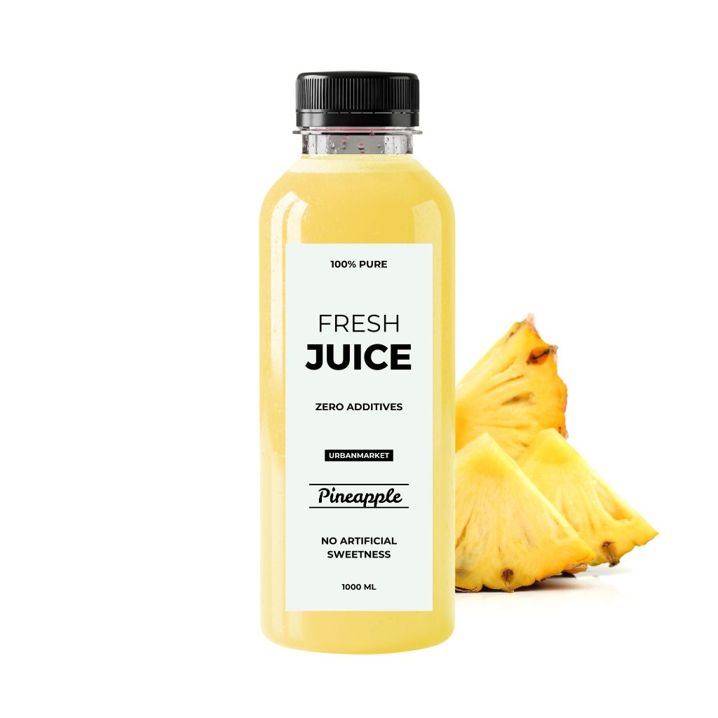 Jual Jus Nanas Segar Cold Pressed 1000 ml – 100% Buah Asli, Murni Tanpa ...