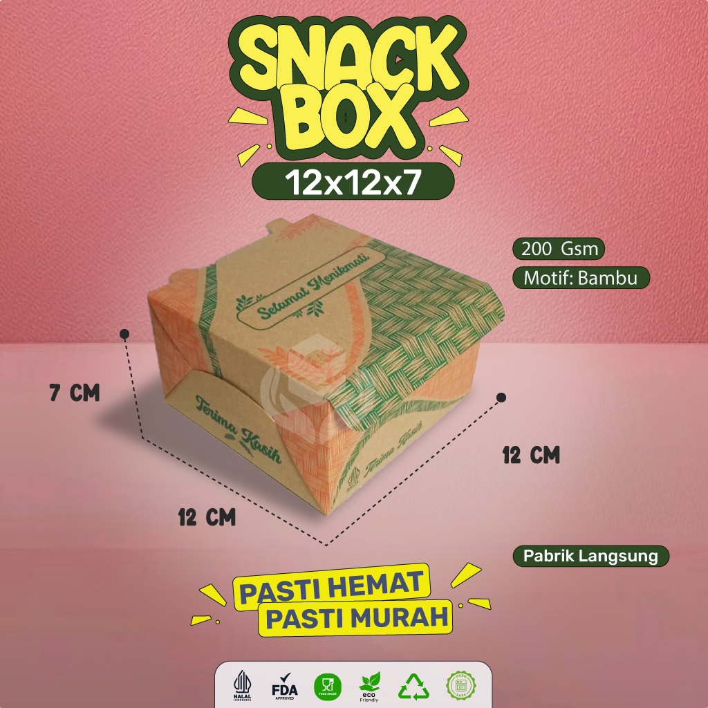Jual Dus Snack 12x12 Bahan 200 Gsm (B43K149) | Shopee Indonesia