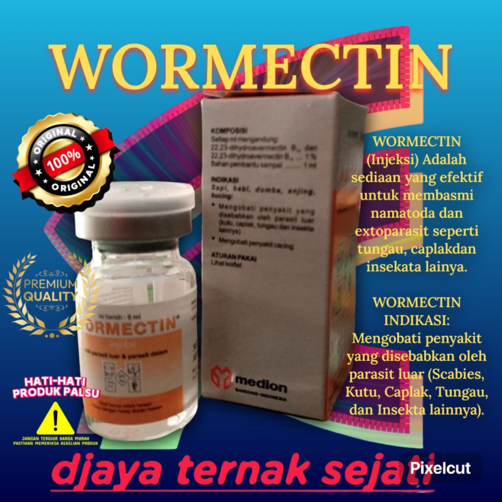 Jual WORMECTIN INJEK 5 ml - Anti parasit luar & dalam - Obat Suntik ...