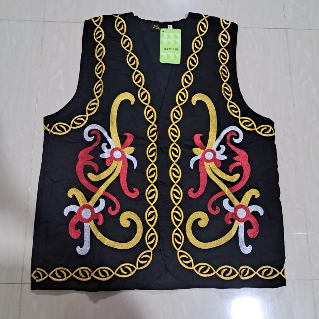 Jual Rompi Dayak Bordir Tebal Adat Rompi Tradisional Motif Borneo Baju ...