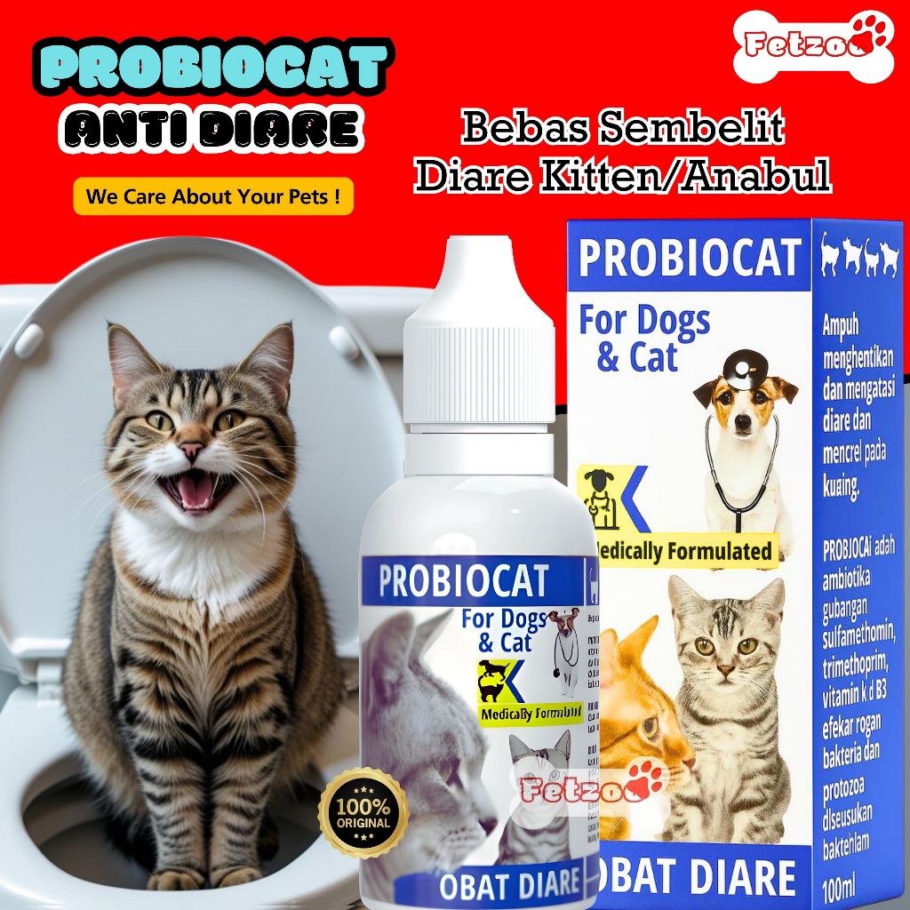 Jual Probiocat Obat Diare Mencret Kucing Anjing 10ml Ampuh Mengobati ...