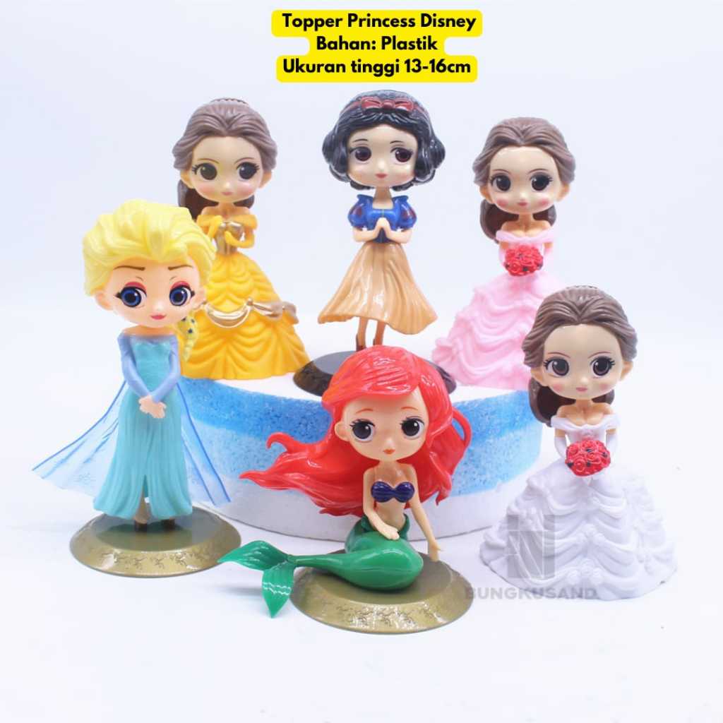 Jual TOPPER KUE PRINCESS DISNEY ELSA FROZEN BELLE ARIEL SNOWWHITE ...