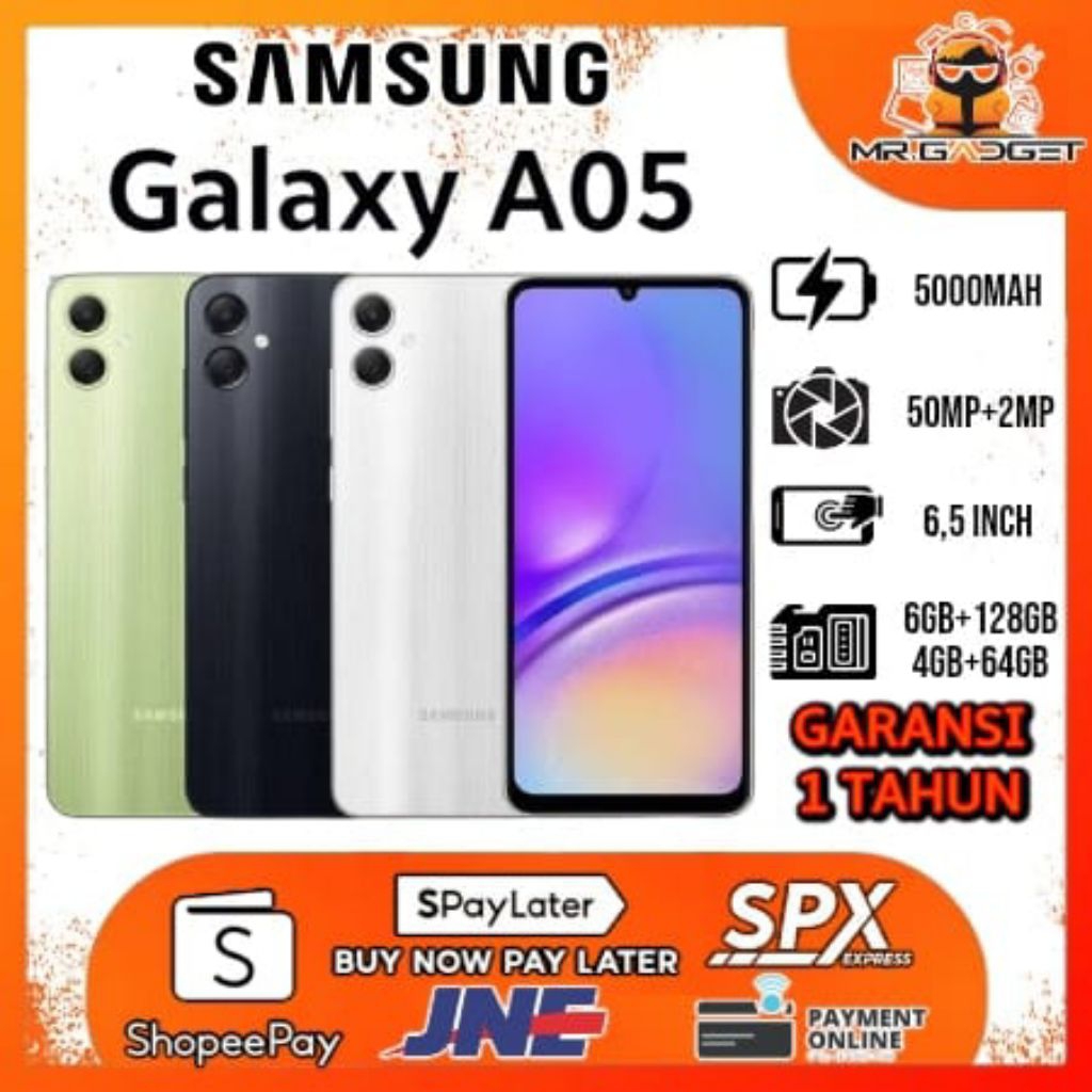 Jual [NEW] HP SAMSUNG A05 Ram 6+128GB/4+64 {Fast Charging 25Watt ...