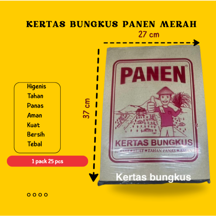 Jual Kertas Bungkus Panen merah 27x37 cm isi 200 Lembar | Kraft Tebal ...