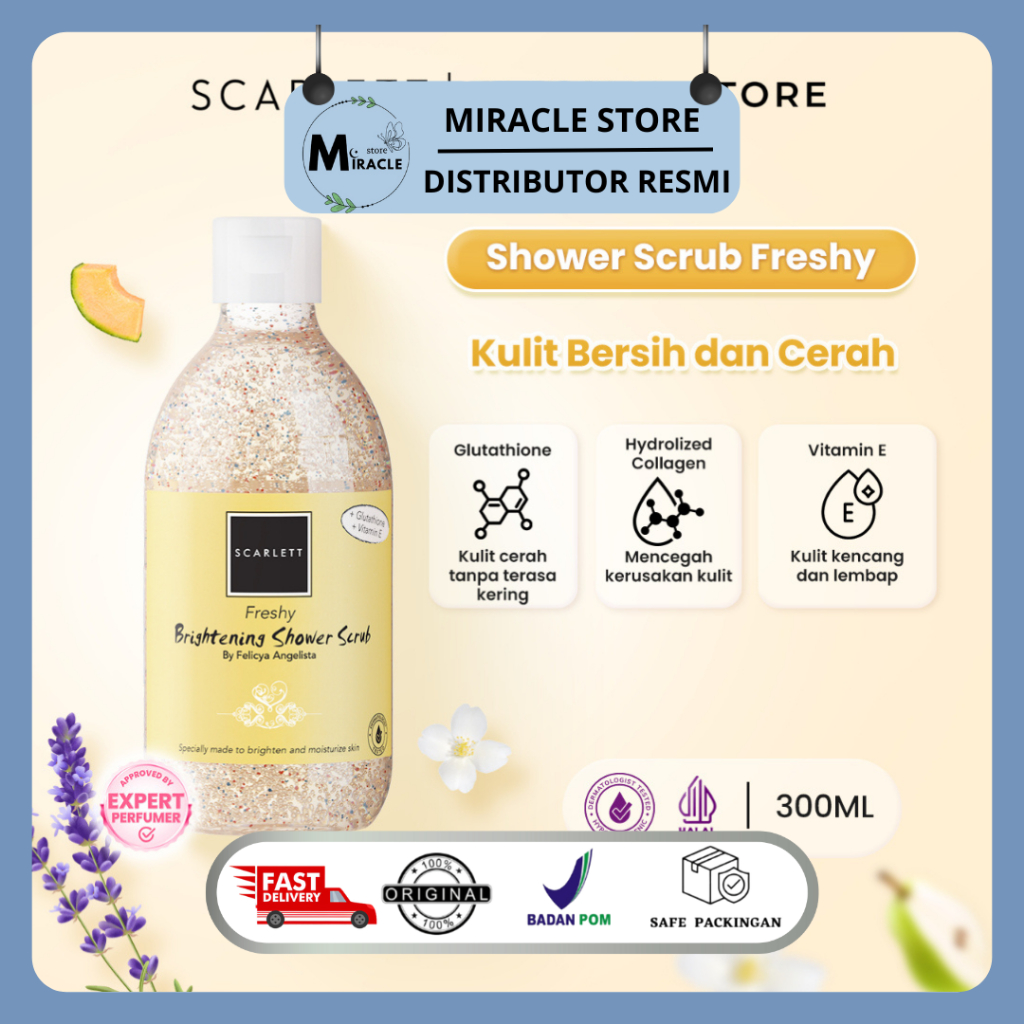 Jual SCARLETT SHOWER SCRUB | BODY WASH Whitening Jolly Brightening ...