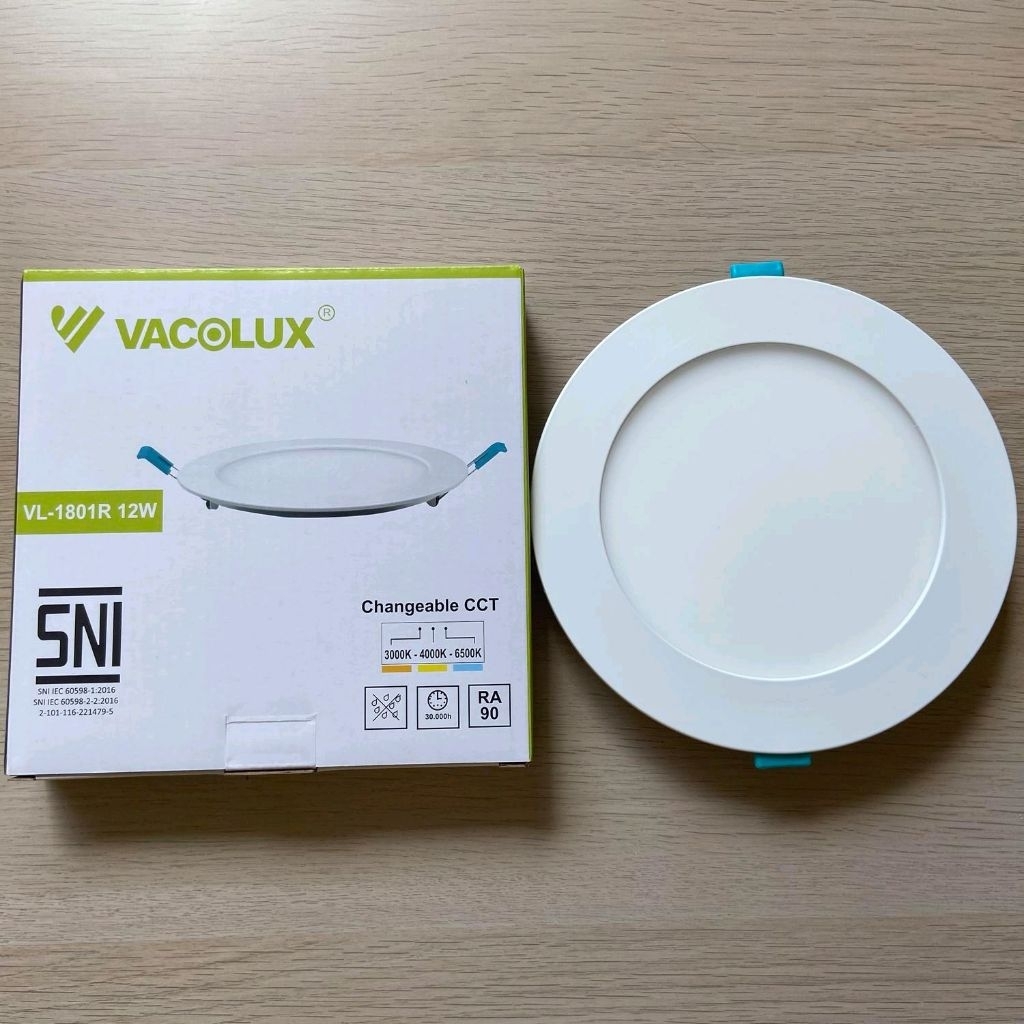 Jual VACOLUX LAMPU DOWNLIGHT LED PANEL 12 WATT SLIM BULAT | Shopee ...