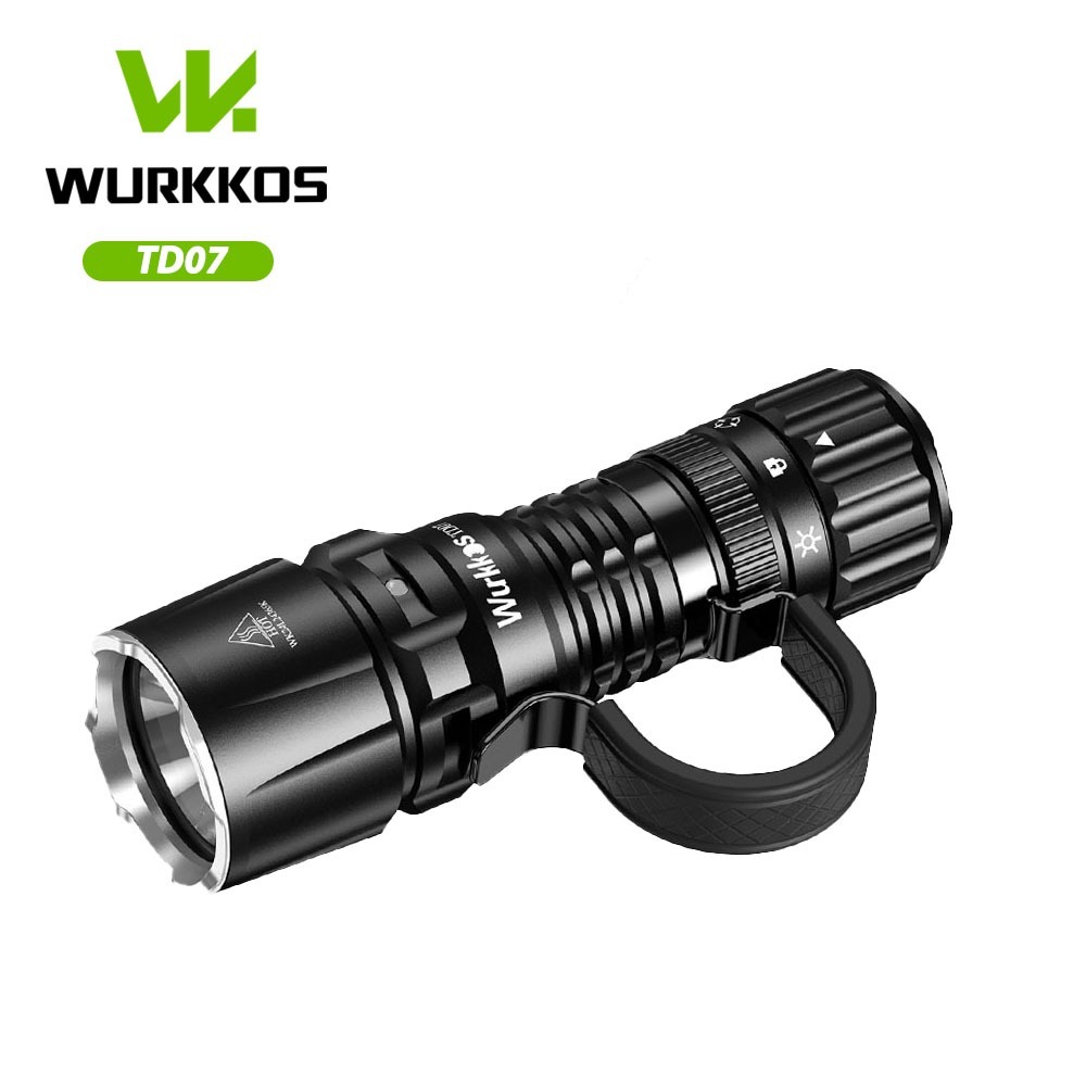 Jual Wurkkos TD07 mini senter kuat, USB C dapat diisi ulang 1300 Lumens ...