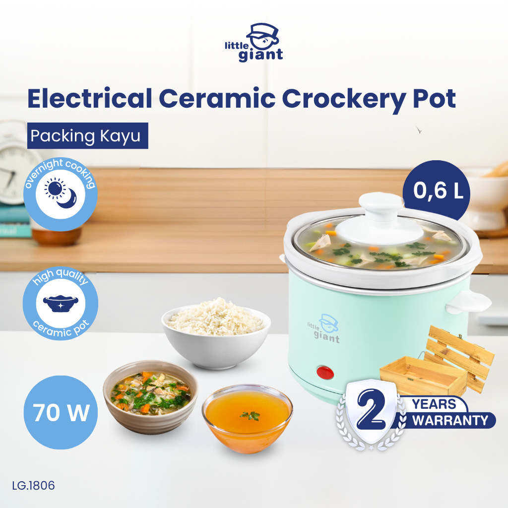 Jual Little Giant Electrical Ceramic Crockery Pot 0.6 Liter (INCLUDE ...