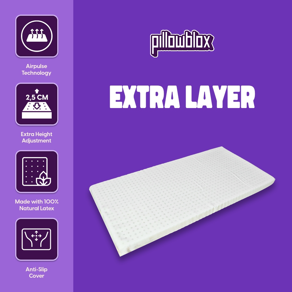 Jual ⁠Pillowblox - Thin & Flat Latex Pillow (Extra pillow layer ...