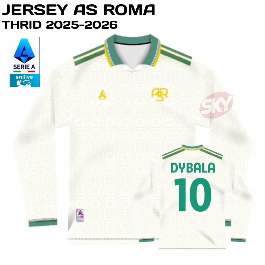 Jual Jersey AS Roma Thrid Longsleeve 2025 2026 - Jersey dan Celana Roma ...