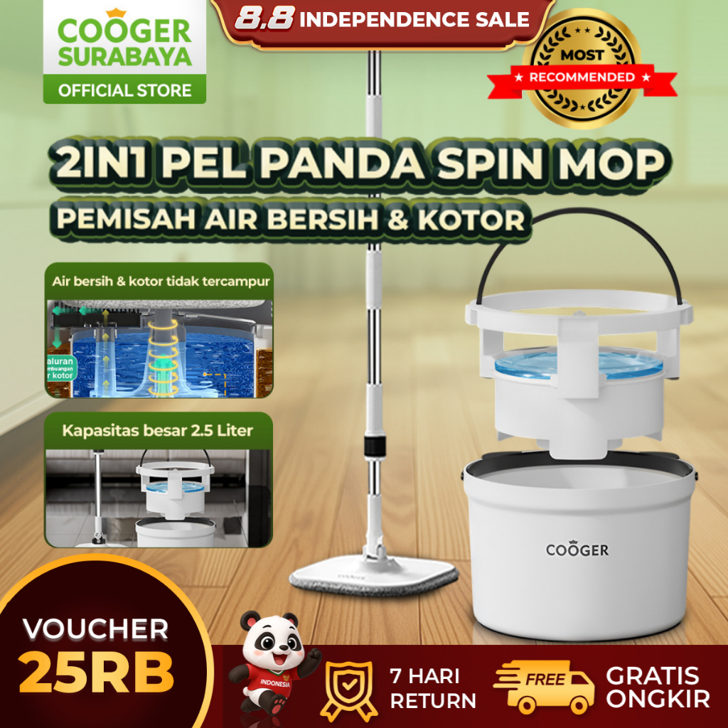 Jual COOGER SURABAYA Alat Pel Bucket Single Spin Mop Alat Pel Lantai ...
