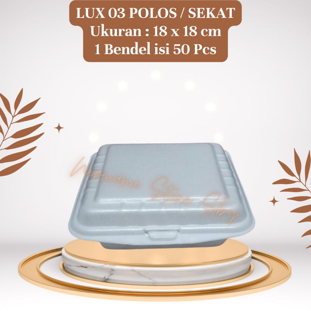 Jual (50 Pcs) Styrofoam Lux 03 Polos / Sekat | 18 x 18 x 7 cm | Foam ...