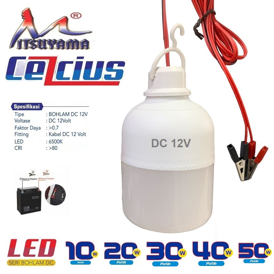 Jual Lampu Bohlam LED DC 12V Mitsuyama 10W - 50W Seri Calcius | Shopee Indonesia