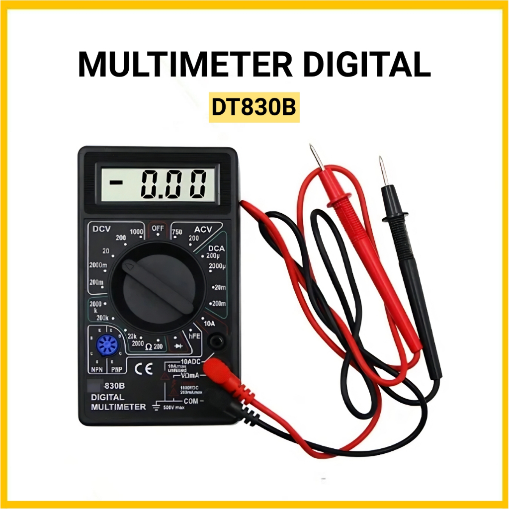 Jual MULTIMETER AVOMETER / MULTITESTER DIGITAL DT-830B | Shopee Indonesia