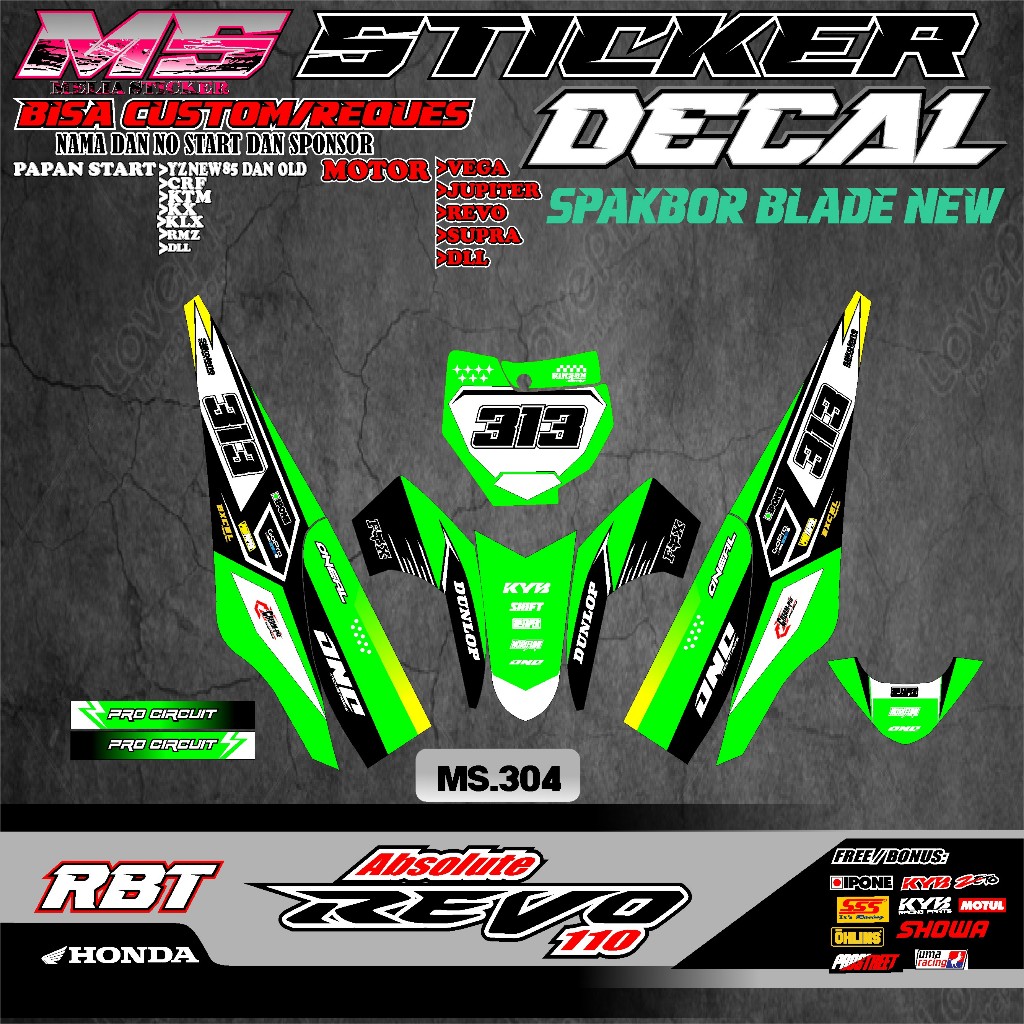 Jual Sticker DECAL RBT MOTOR REVO ABSOLUTE 110 FULL BODY MOTOR ...