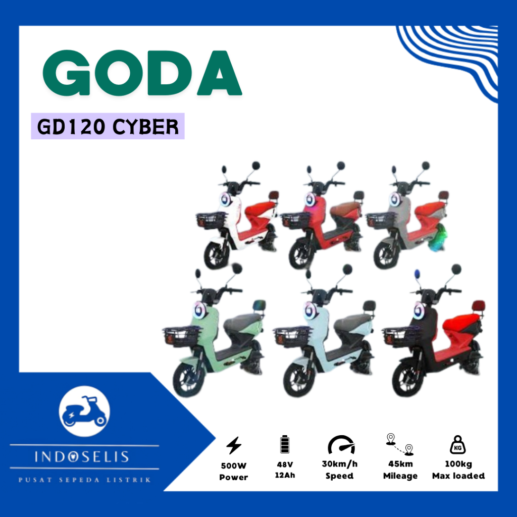 Jual SEPEDA LISTRIK GODA GD120 550 WATT |GARANSI RESMI|GD110,GD125 ...