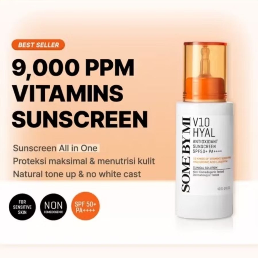 Jual SOME BY MI V10 Hyal Antioxidant Sunscreen SPF 50+ PA - 40g ...