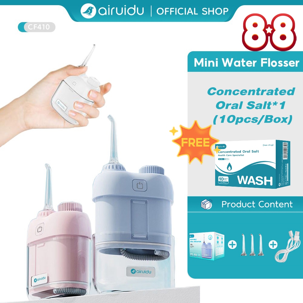 Jual Airuidu CF410 Water Flosser Mini for Travel IPX Waterproof Oral ...