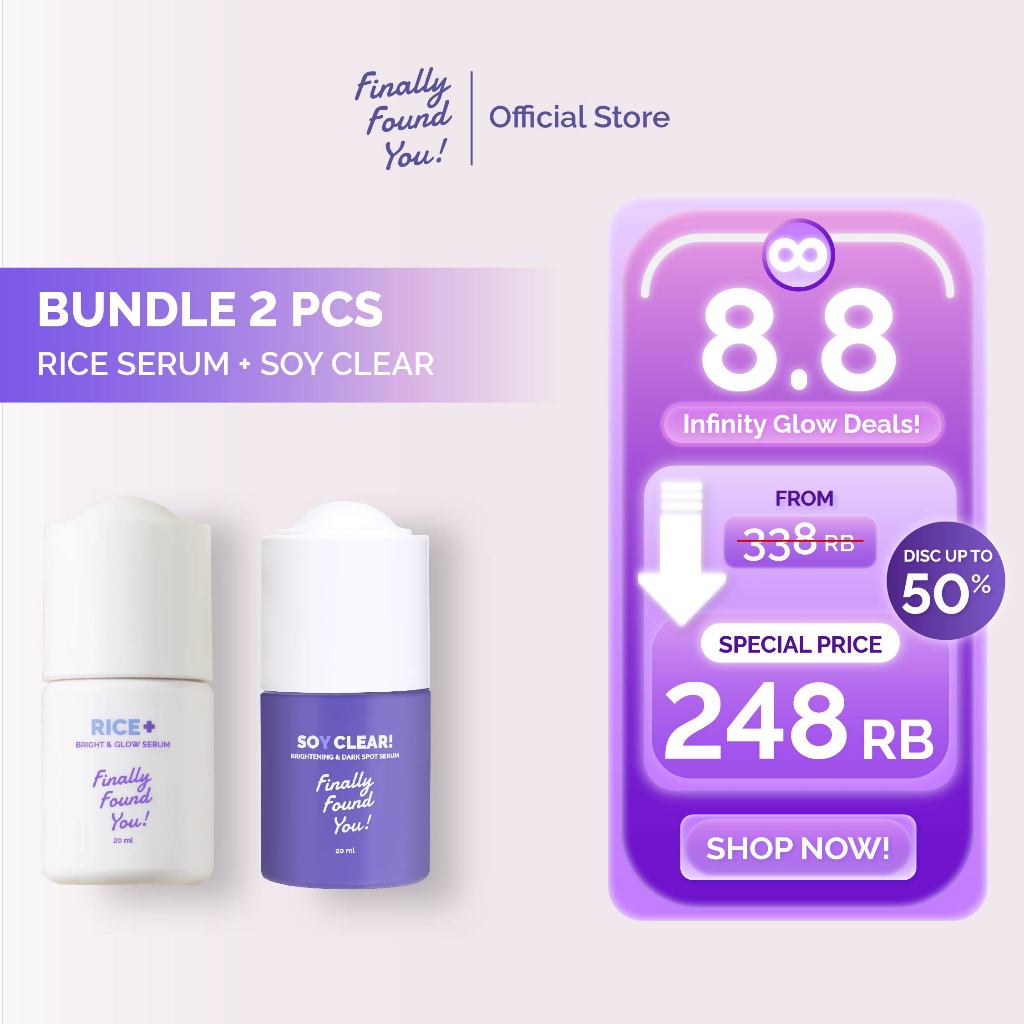 Jual Finally Found You! BrightPrep Kit: RICE+ BRIGHT & GLOW SERUM & SOY ...