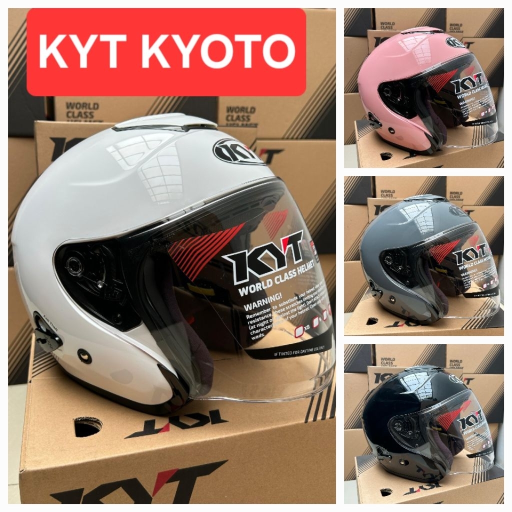 Jual KYT Kyoto R HELM ORIGINAL 100%(White/Putih, Hitam Doff,Hitam Gloss ...