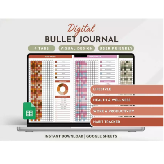 Jual BUJO Journal Digital Pixel Planner Bullet Journal Habit Tracker ...