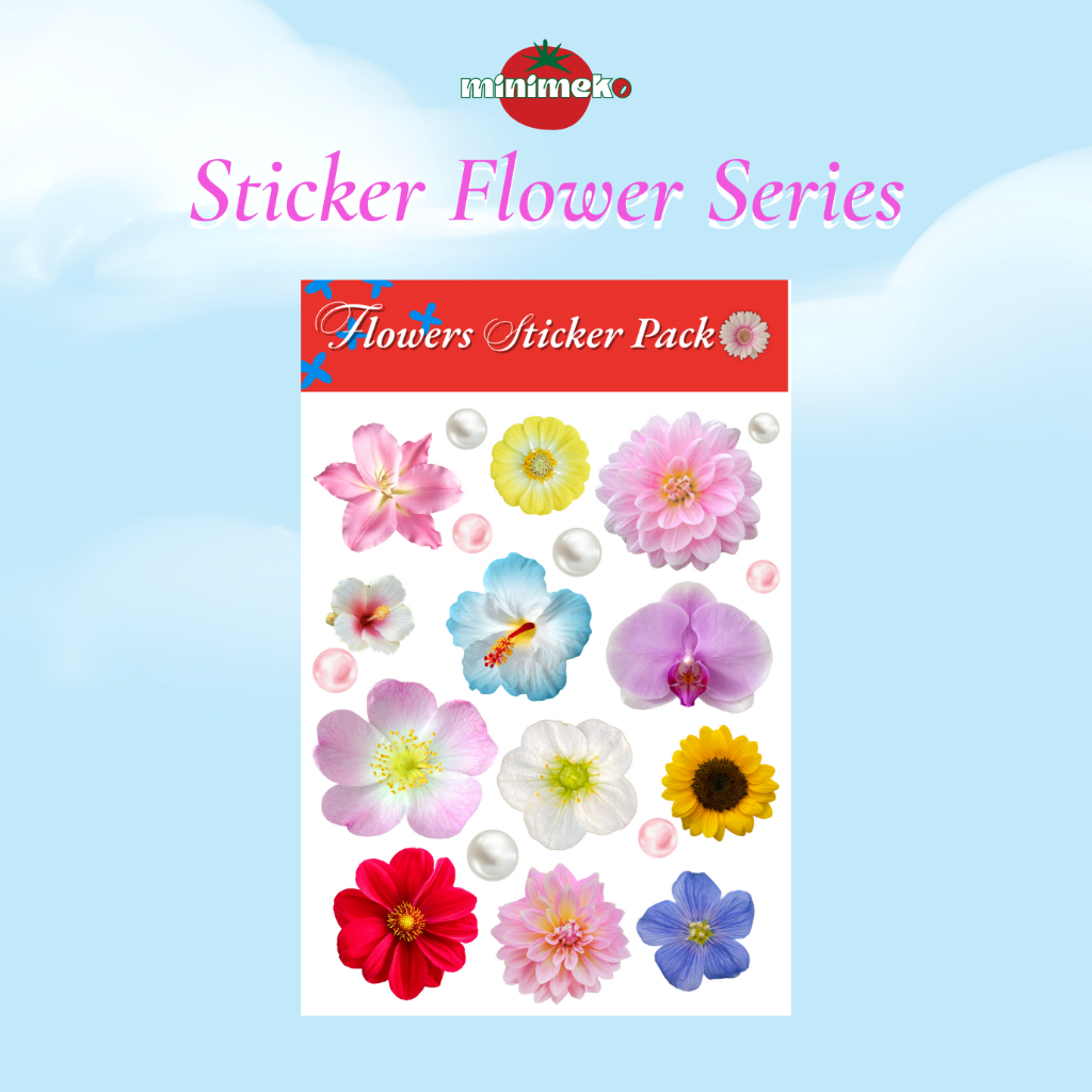 Jual STIKER BUNGA AESTHETIC MINIMEKO 15 PCS FLOWER STICKER PACK SERI ...