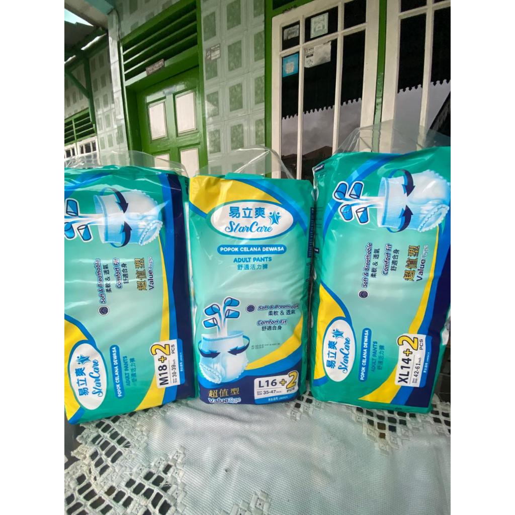 Jual STARCARE ADULT PANTS , POPOK DEWASA (ORANG TUA) BONUS 2 PCS/PEMPERS | Shopee Indonesia