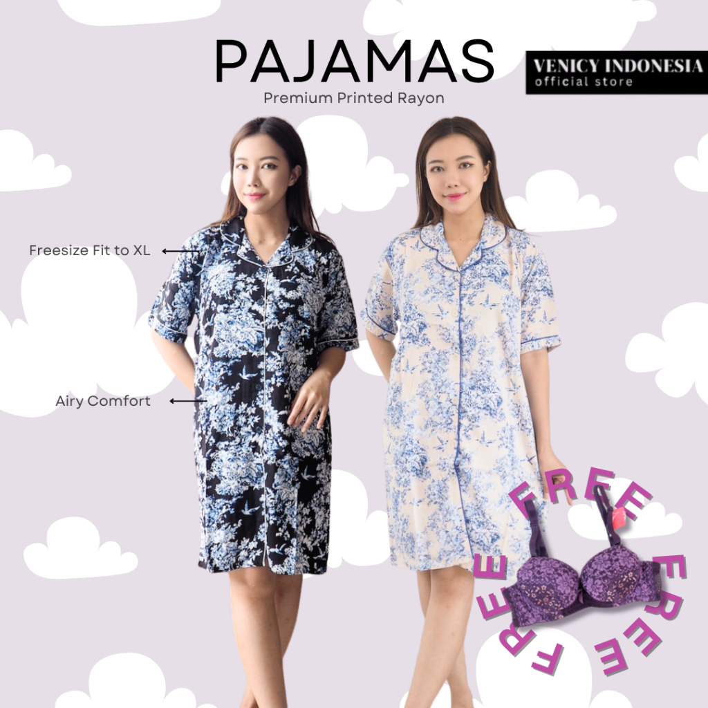 Jual VENICY Baju Tidur | Pajamas | Piyama | Duster | Pyjamas Premium ...
