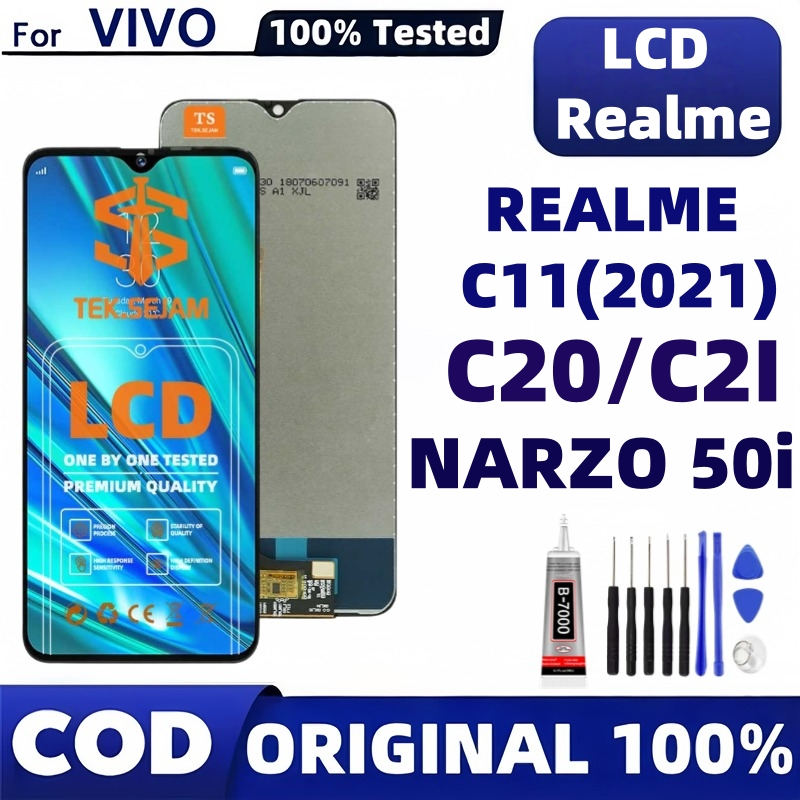 Jual LCD Realme C11 2021 Original Fullset asli hp Touchscreen For Glass ...