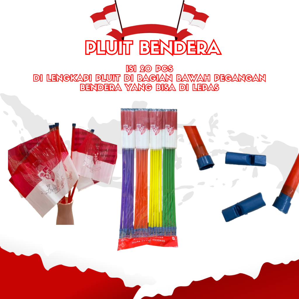 Jual PLUIT BENDERA/BENDERA UNIK/BENDERA PAWAI/BENDERA ANAK ANAK/BENDERA ...