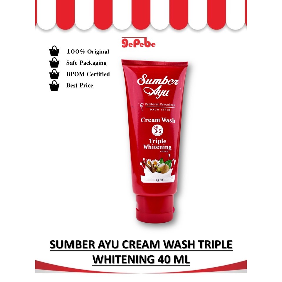 Jual Sumber Ayu Cream Wash Triple Whitening 40 ML | Shopee Indonesia