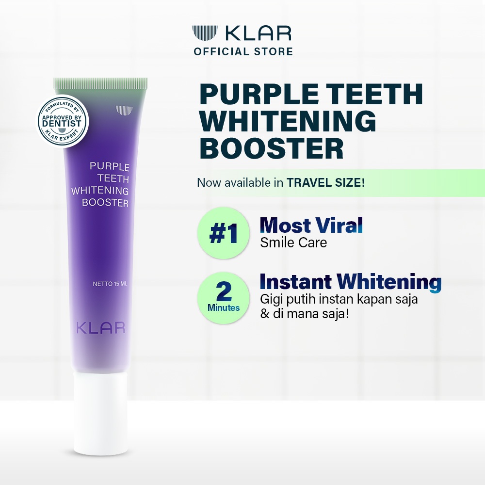 Jual KLAR Purple Teeth Whitening Booster Mini Size 15ml | Pemutih Gigi ...
