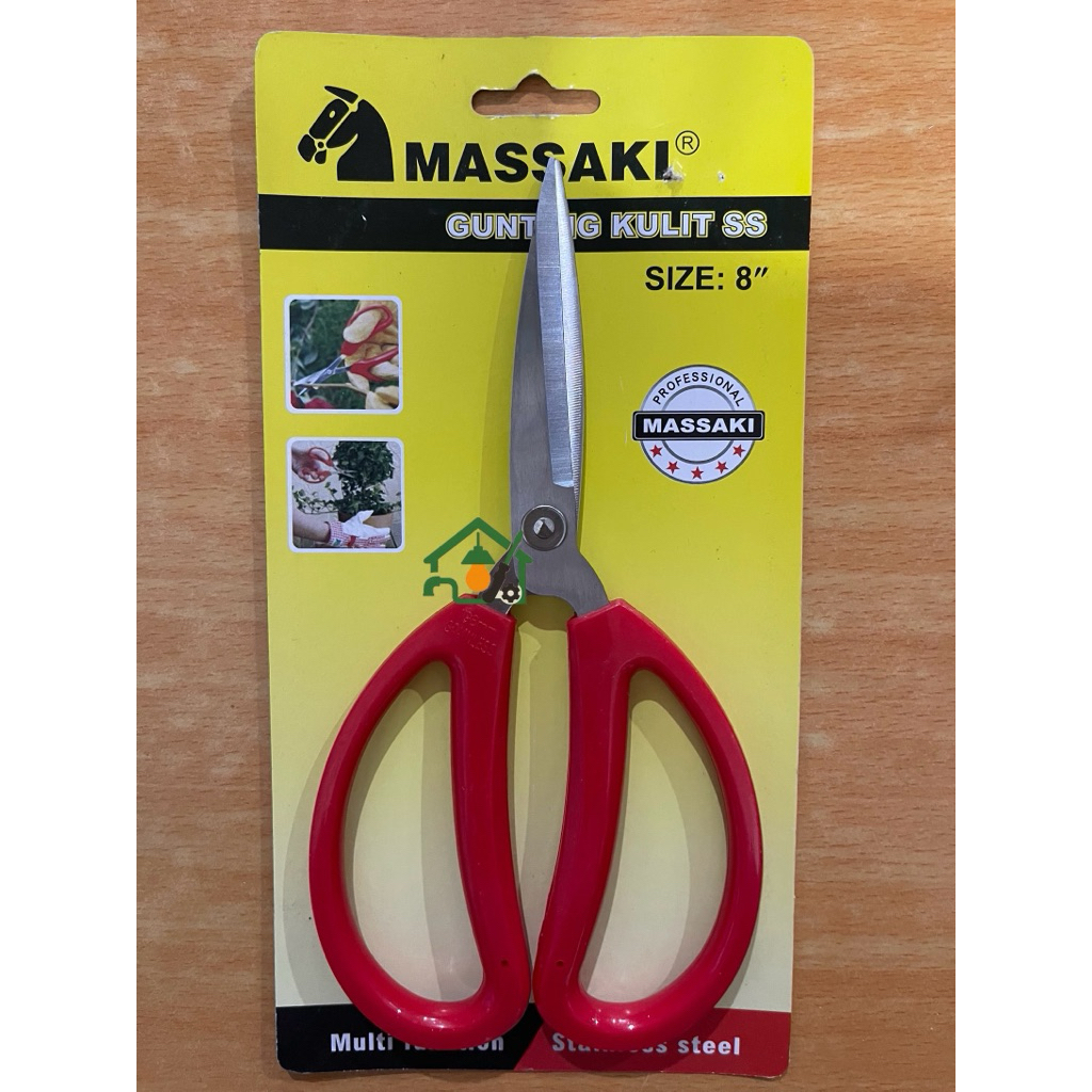Jual GUNTING KAIN / GUNTING SENG / GUNTING KULIT MASSAKI 8” | Shopee ...