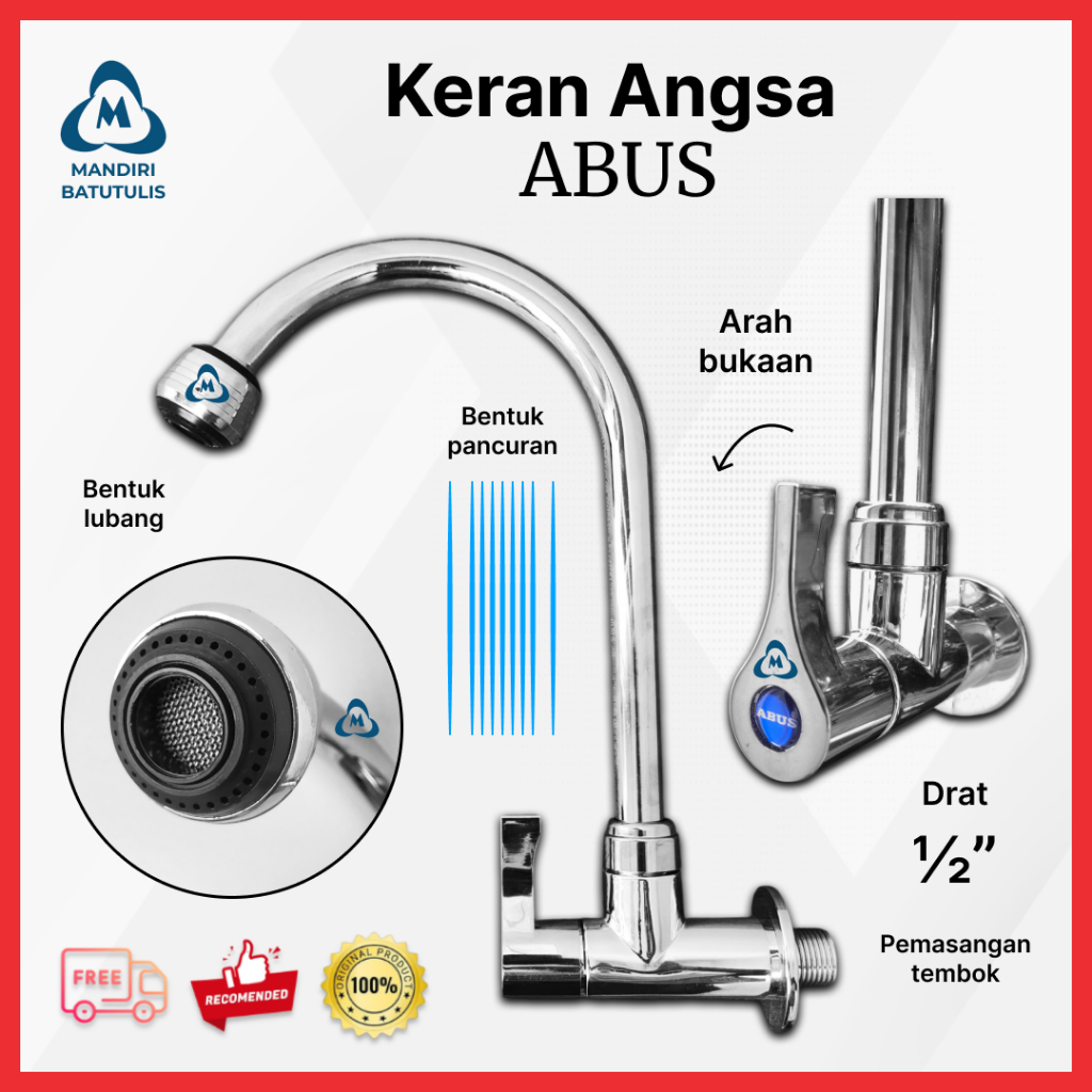 Jual Kran Angsa ABUS Stainless Steel - Keran Air Angsa Nekel Besi Anti ...