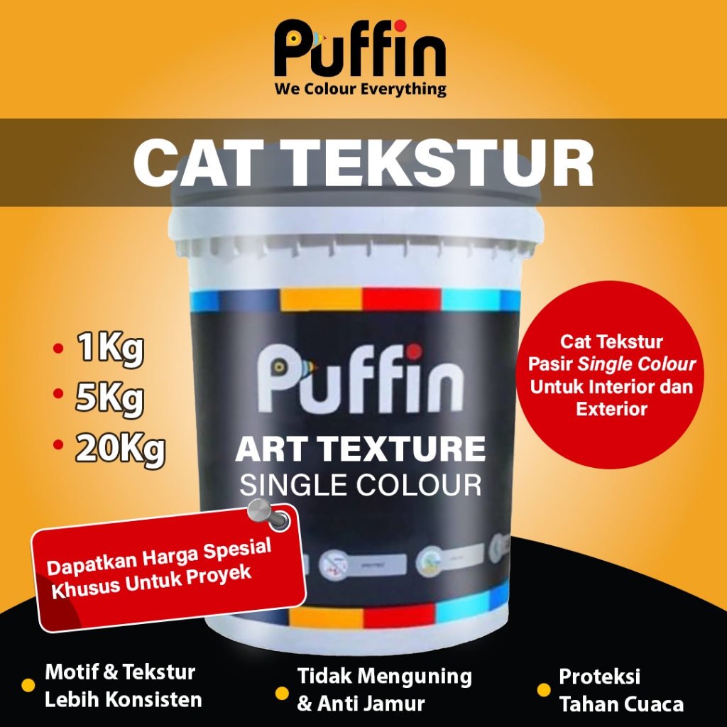 Jual Cat Tembok Texture Puffin Texture Exterior Interior 20 Kg | Shopee ...
