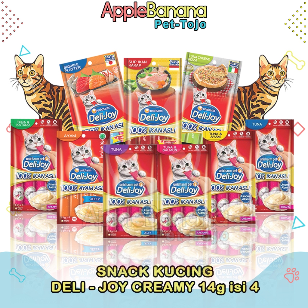 Jual Deli-Joy Creamy Treats - Deli Joy Creamy - Jelly Cat Treats snack ...