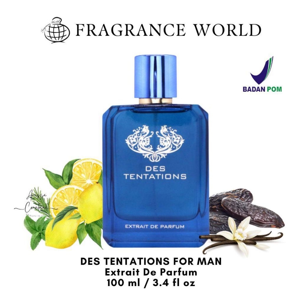 Jual Fragrance World Des Tentation EXTRAIT De Parfum / EDP 100ml - BLUE ...