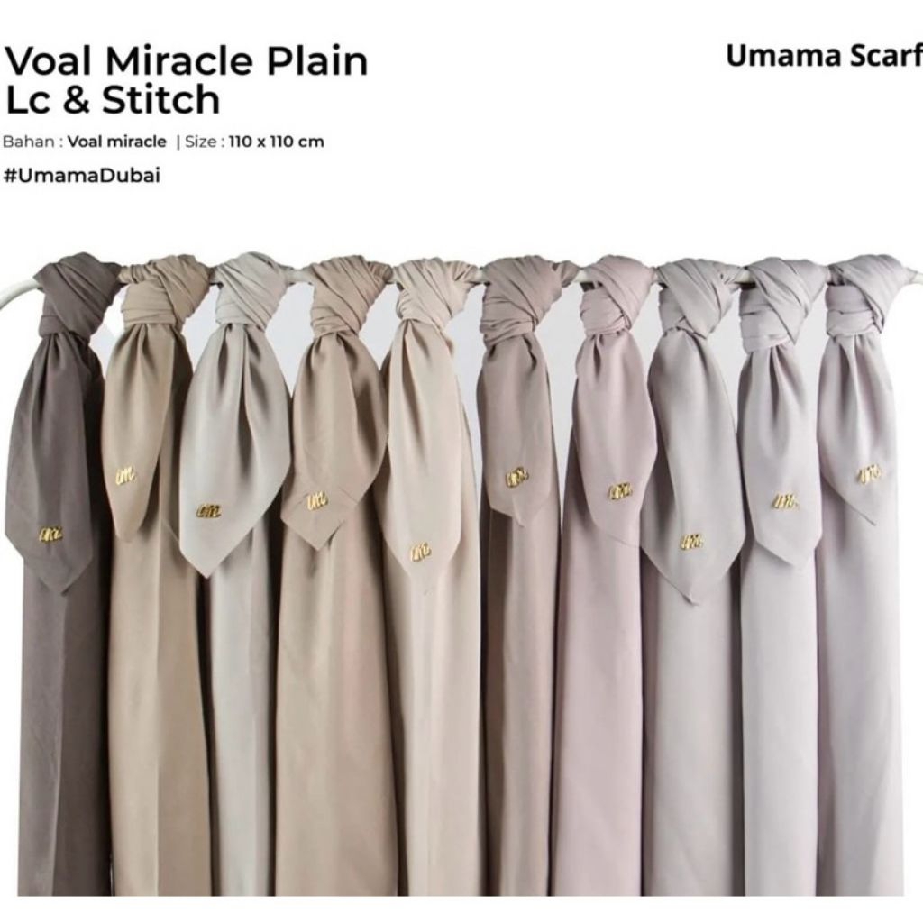 Jual Voal Miracle Plain Umama Scarf Logo Gold | Shopee Indonesia