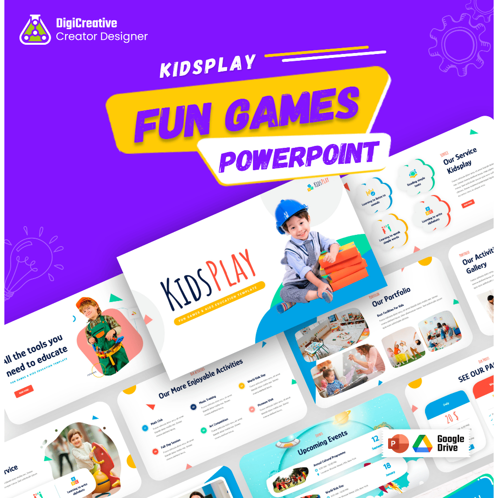 Jual Desain Template Powerpoint Tema Playgroup | Shopee Indonesia