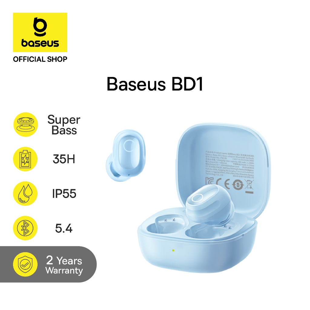 Jual Baseus BD1 TWS WM01 Upgrade Earphone IP55 Bluetooth 5.4 Low ...