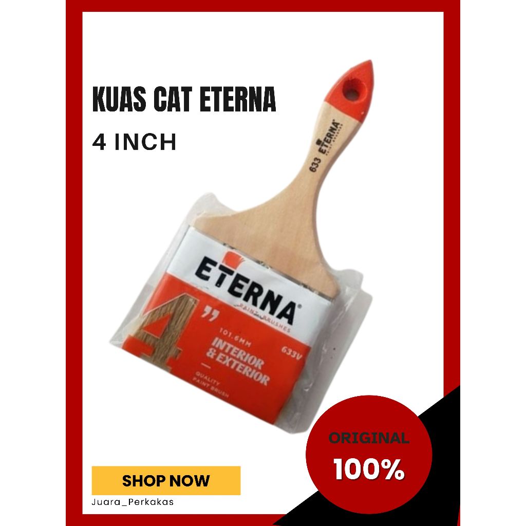 Jual Kuas Eterna 633 4" | Kuas Cat Tembok dan Minyak / Kuas Dinding ...