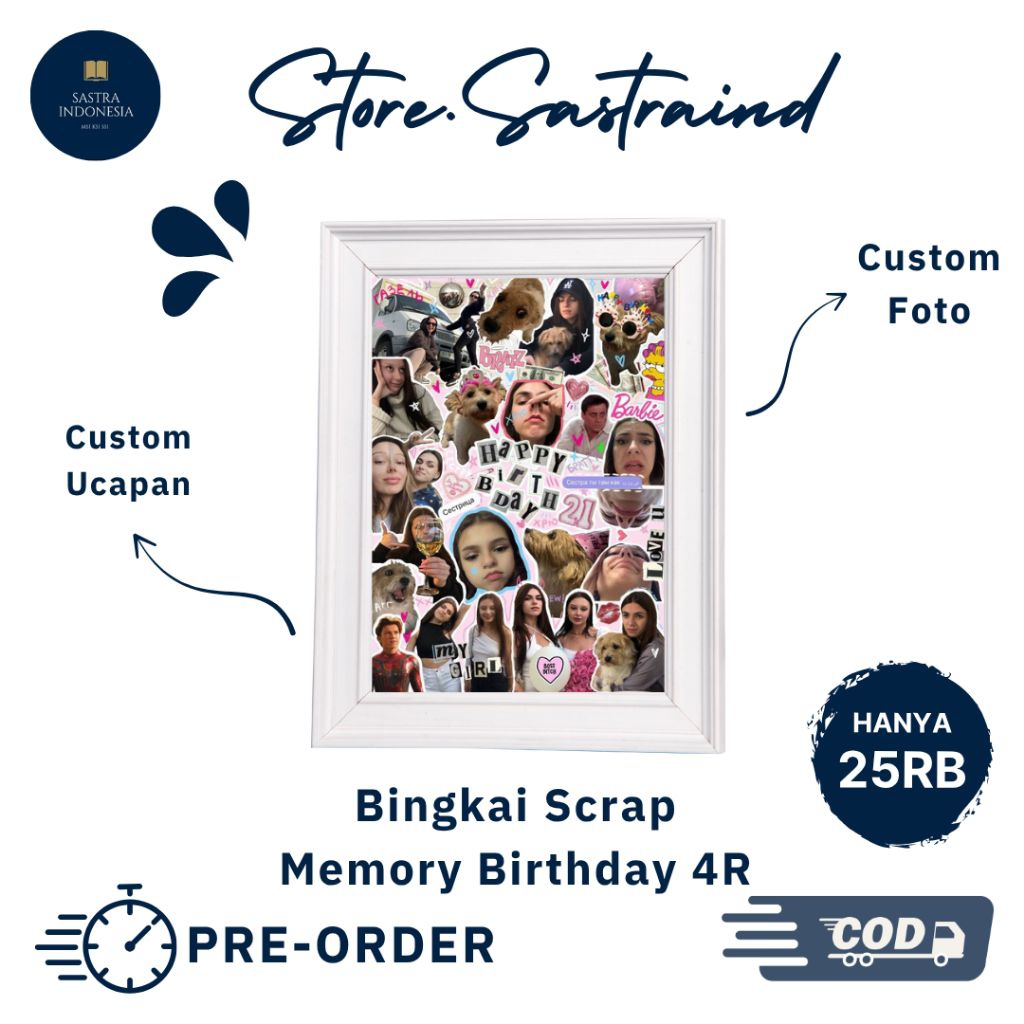 Jual Bingkai 4R Memori Scrap Gift Ultah, Free Cetak + Edit , Hadiah ...